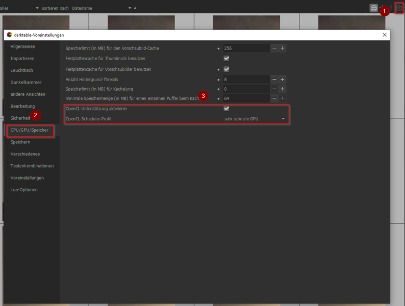 darktable: OPENCL zur Beschleunigung nutzen - FOCUStoINFINITY.de